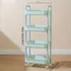 Compact Multilayer Mobile Storage Cart With Handrails 33lb Capacity ...