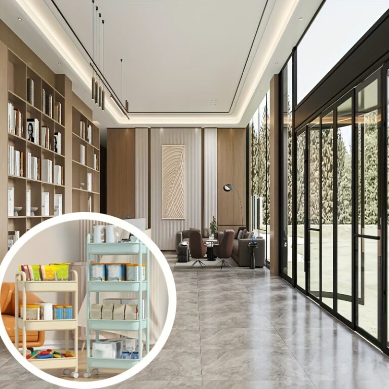 Compact Multilayer Mobile Storage Cart With Handrails 33lb Capacity ...