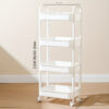 Compact Multilayer Mobile Storage Cart With Handrails 33lb Capacity ...