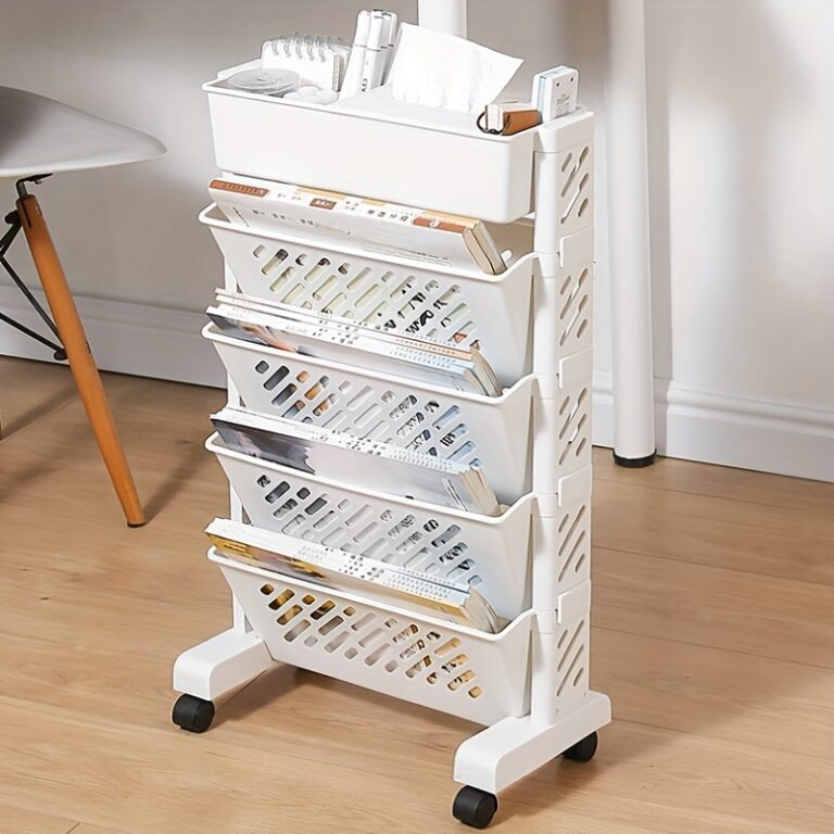 Compact Multitier Rolling Bookshelf Stackable Home Office Storage ...