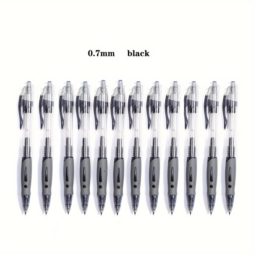 12pcs Ergonomic Retractable Gel Ink Pens Smooth Writing Bold Black Ink ...