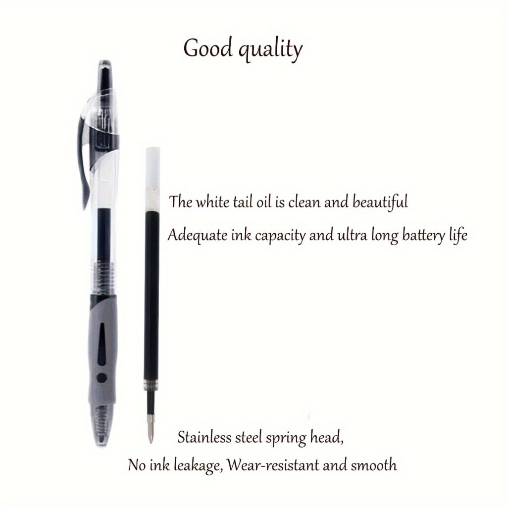 12pcs Ergonomic Retractable Gel Ink Pens Smooth Writing Bold Black Ink ...