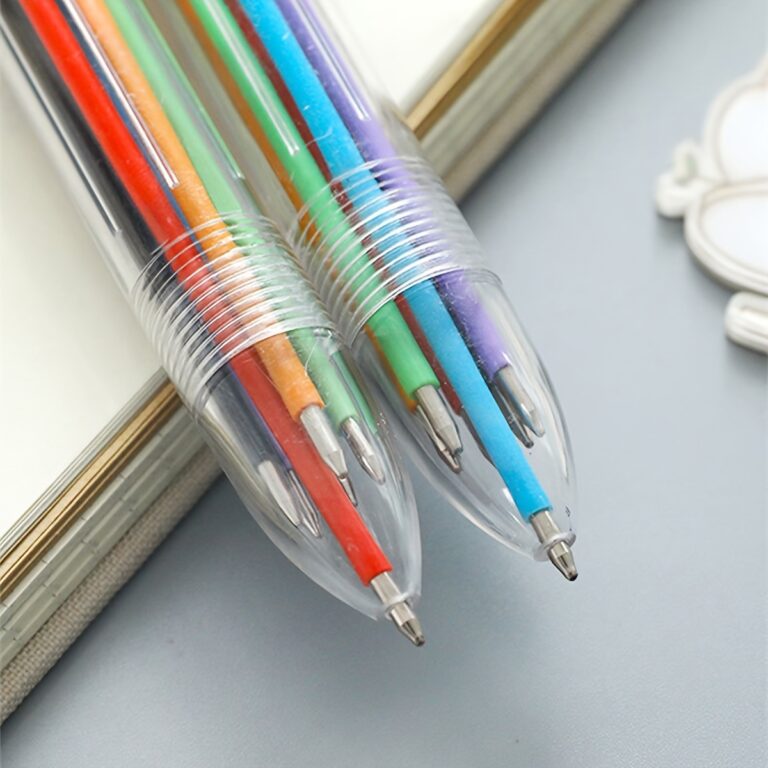 4 Ergonomic Transparent Retractable Ballpoint Pens Medium Point Smooth ...