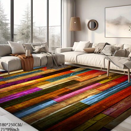 Washable Faux Cashmere Area Rug Vibrant Nonslip Design For Office ...