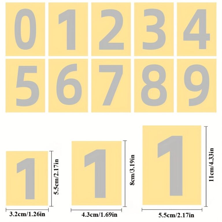 10pcs Reflective Number Stickers Waterproof Selfadhesive Labels For ...