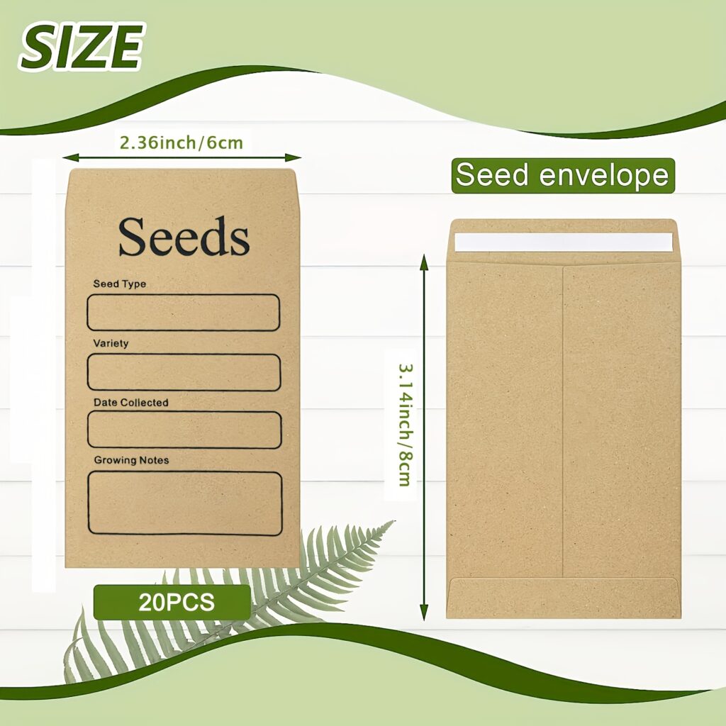 20pcs Kraft Selfadhesive Seed Envelopes Reusable Garden Storage ...