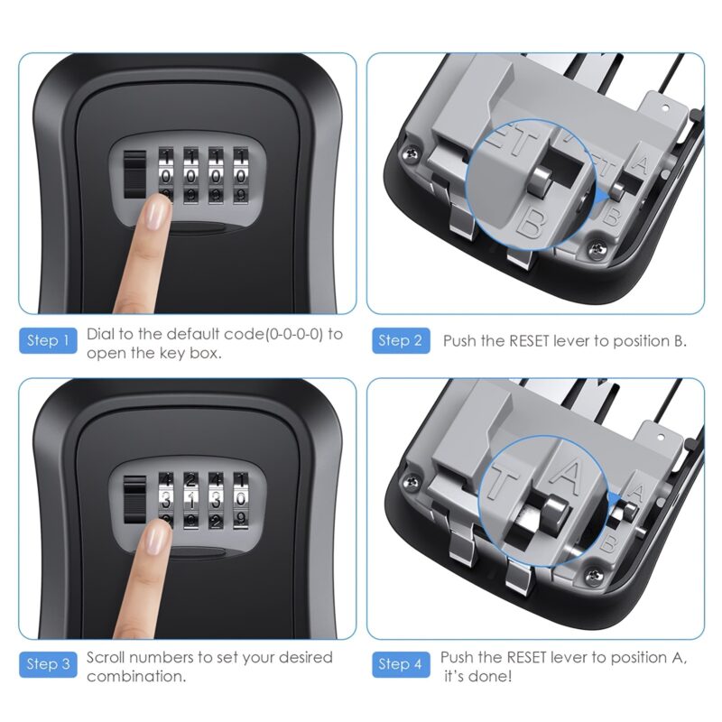 Heavyduty Weatherproof 6key Lock Box Wallmounted Resettable Code - Free ...