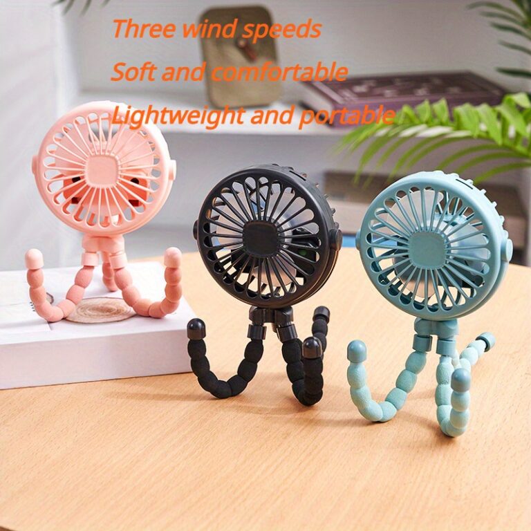Wearable Usb Rechargeable Octopus Mini Fan 3 Speed Portable Cooler ...
