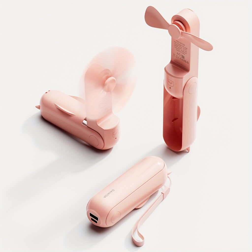 2000mah Usb Rechargeable Mini Handheld Fan Portable Foldable Cute ...