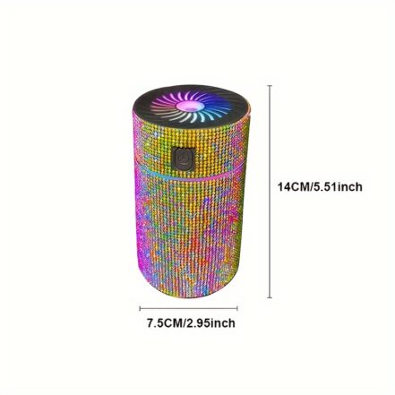 Led Rhinestone Car Humidifier Elegant Aromatherapy Diffuser Air Purifier - Free Shipping Worldwide