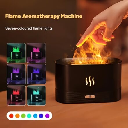 Flame Effect Humidifier Soothing Light Cool Mist Usb Diffuser Purifier ...
