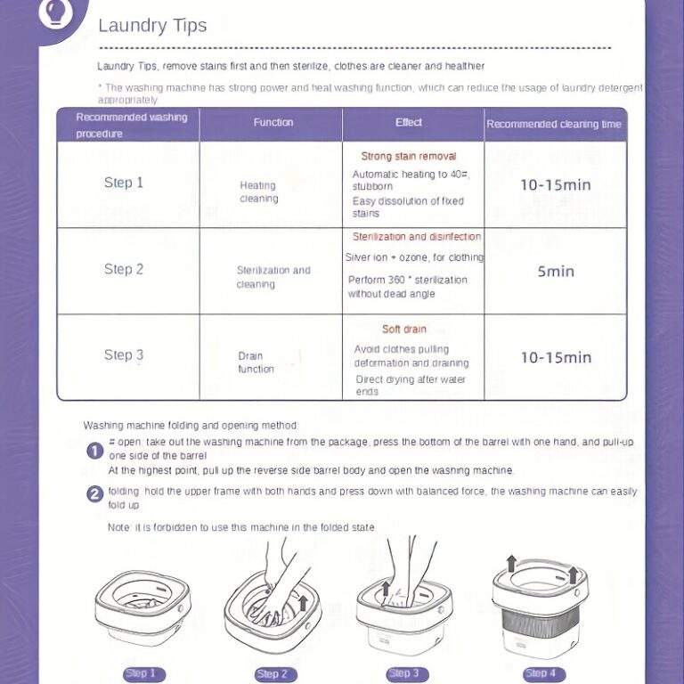 8l Portable Folding Washing Machine Compact Travel Laundry Solution ...