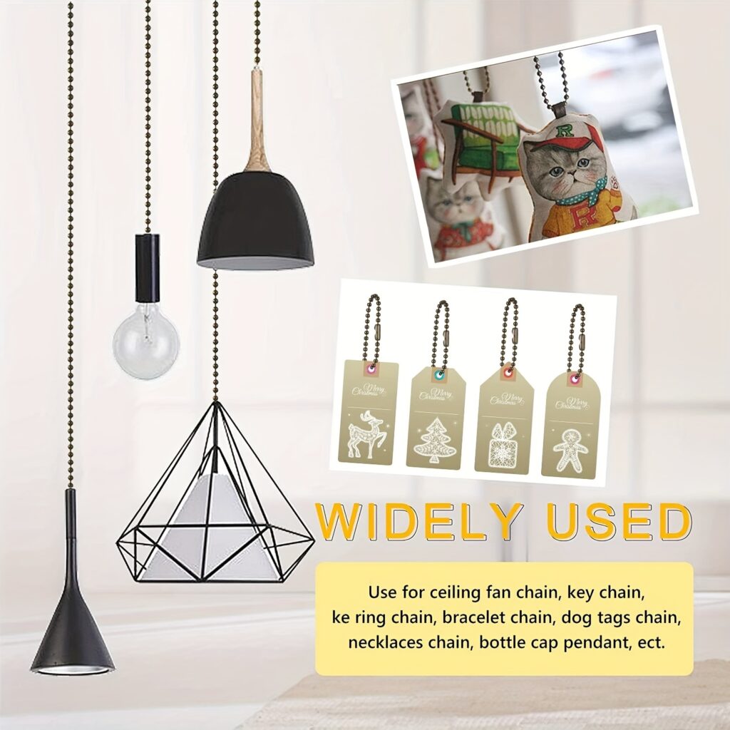 Rustproof Copper Beaded Ceiling Fan Pull Chain Set Shiny Silverbronze ...