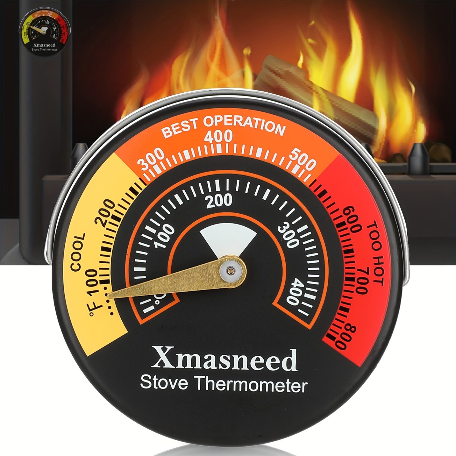 Accurate Magnetic Wood Stove Thermometer Prevent Overheating Durable ...