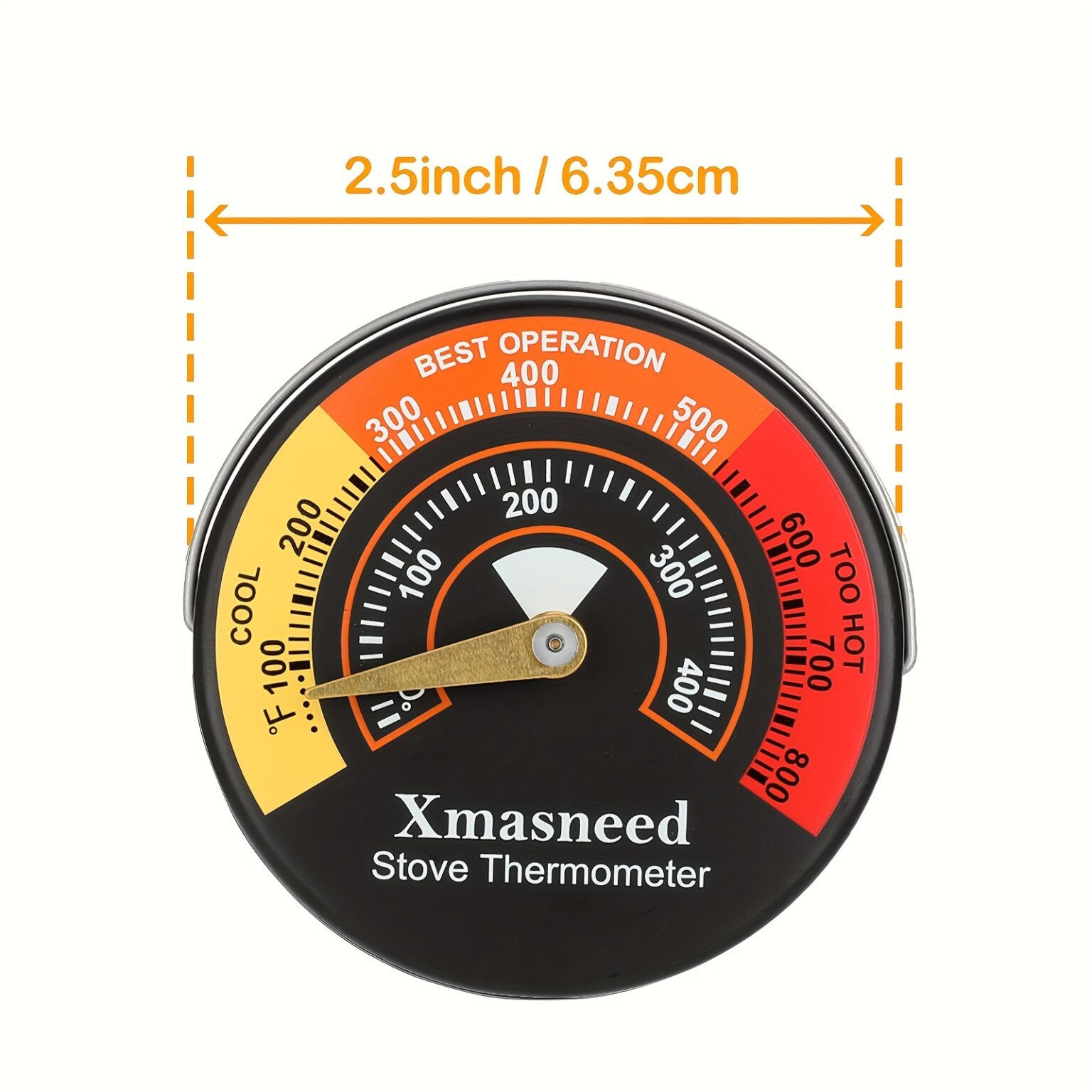 Accurate Magnetic Wood Stove Thermometer Prevent Overheating Durable ...