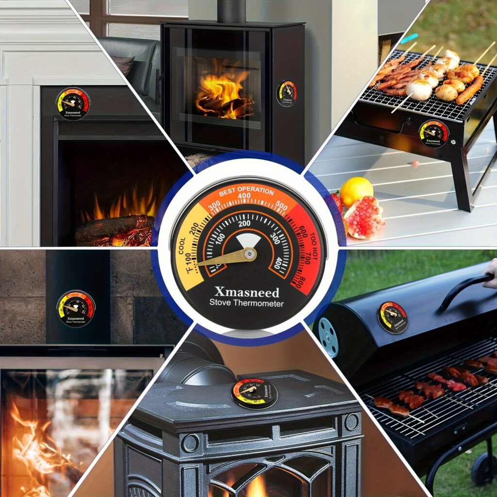 Accurate Magnetic Wood Stove Thermometer Prevent Overheating Durable ...
