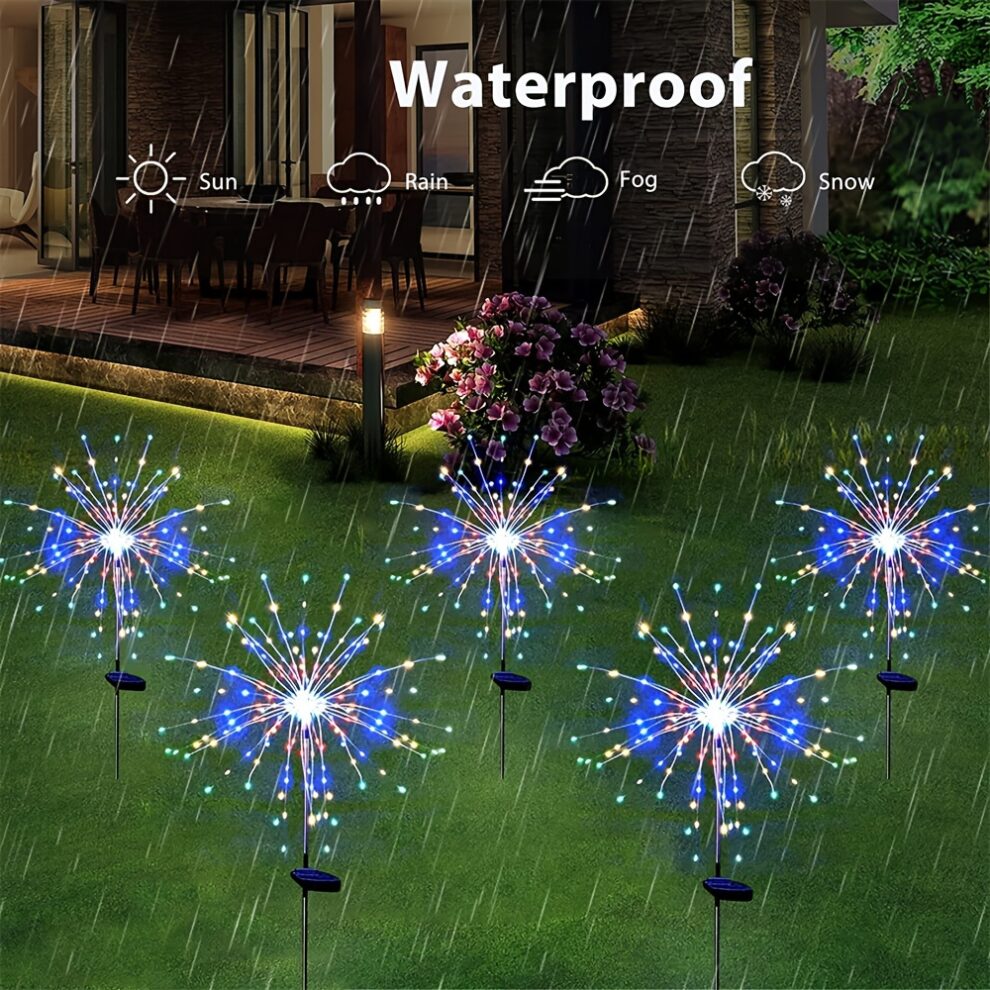 Solar Firework Starburst Fairy Lights Outdoor Garden Pathway Decoration ...