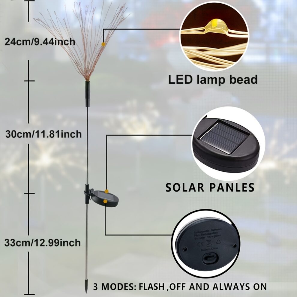 Solar Firework Starburst Fairy Lights Outdoor Garden Pathway Decoration ...
