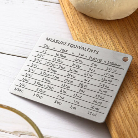 Stainless Steel Fridge Magnet With Baking Unit Conversion Chart Plate ...