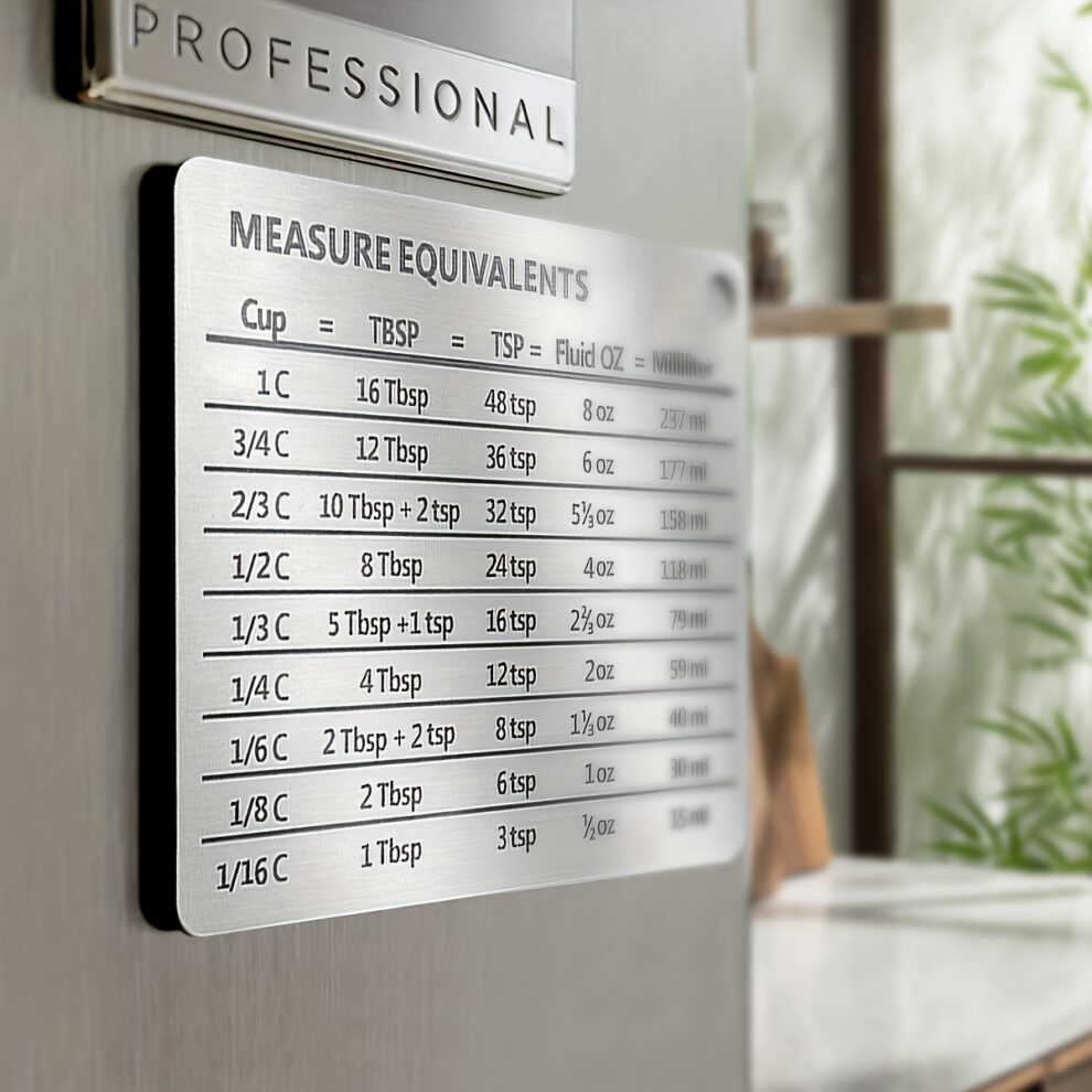 Stainless Steel Kitchen Conversion Magnet Easyread Fridge Reference ...